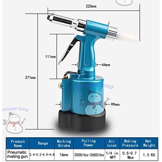 HIGH QUALITY AIR HYDRAULIC RIVETER PNEUMATIC RIVET GUN NUT GUNS HEAVY ...