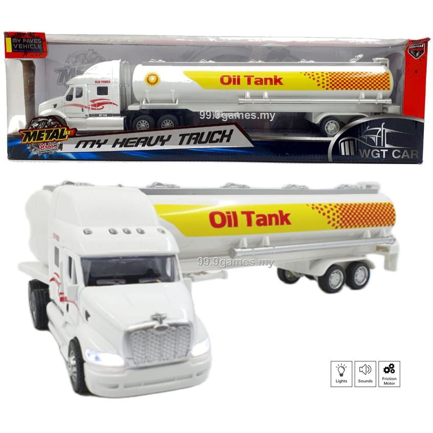 34CM Oil Tanker Lorry Truck Light & Sound Friction Powered Kids Toys ...