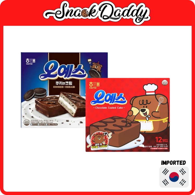 Haitai Oyes Chocolate Coated Cake / Cookie & Cream 360g 12pcs 韩国巧克力蛋糕 ...