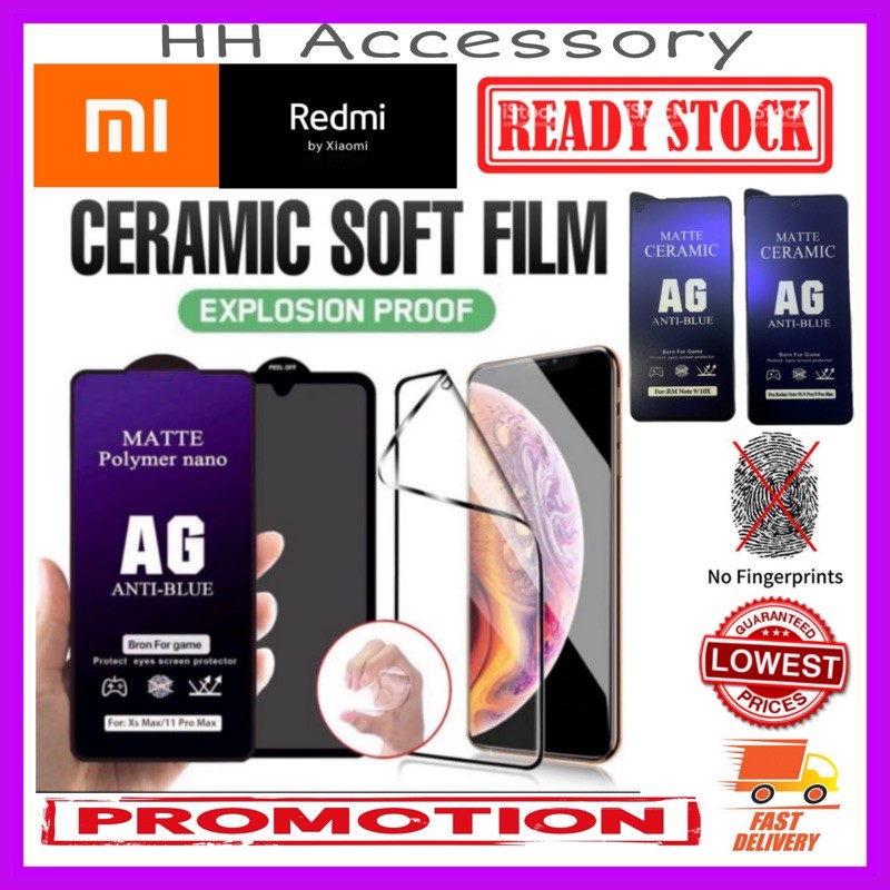 Ceramic Blue Matte Redmi 9T/9A/9C/10/10C/10A Note 10/11/10s/11s/10pro/9s/9pro Mi 11T/10T Poco ...