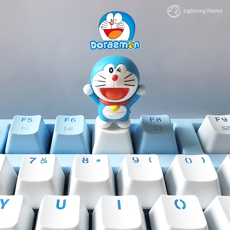 A Keycap Mechanical Keyboard Doraemon Ding-dong cat Blue Fatty DIY ...