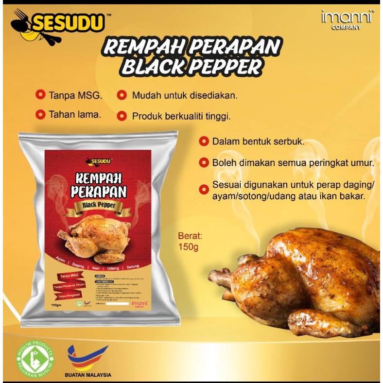 Rempah Perapan Black Pepper Tanpa MSG | Shopee Malaysia
