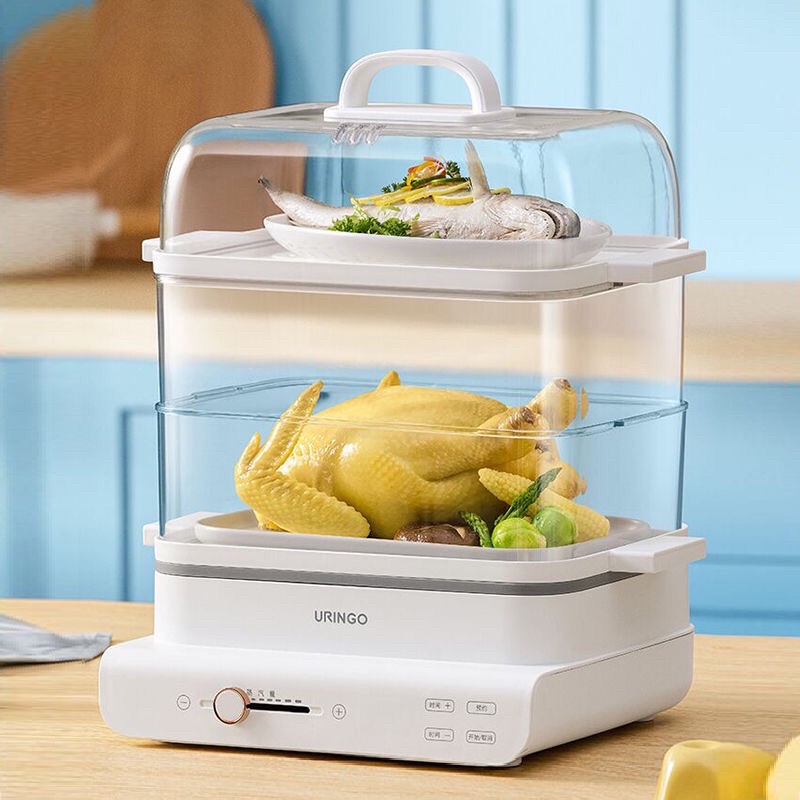 【FREE SHIPPING】 URINGO Electric Steamer 3 Layers Transparent Steamer ...