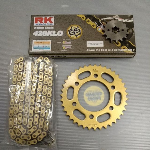 RK428-KLO Gold ORing Y15-FZ150 chain kit | Shopee Malaysia
