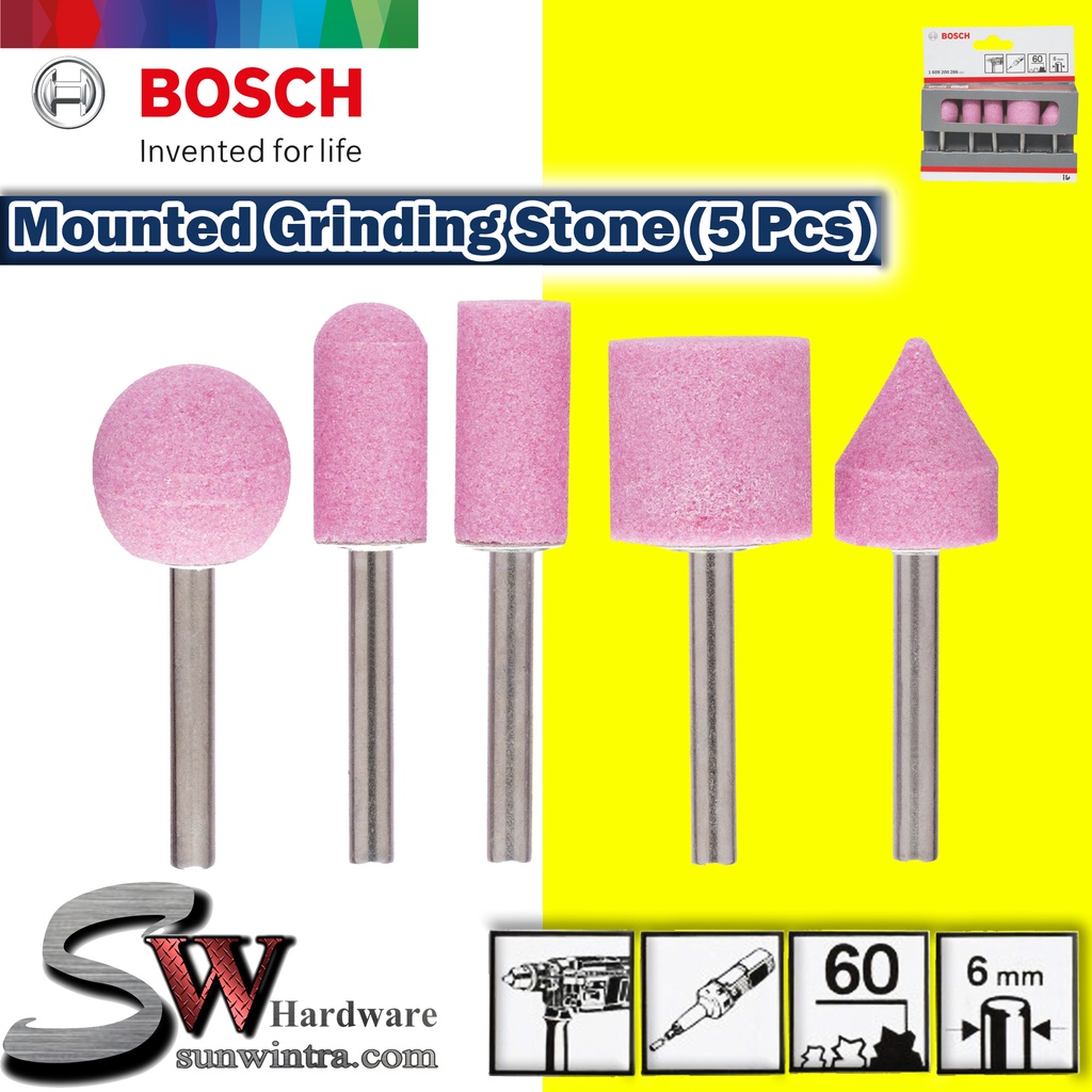 Bosch GRINDING MOUNTED STONE SET(G60)(5PCS) #1609200286 | Shopee Malaysia