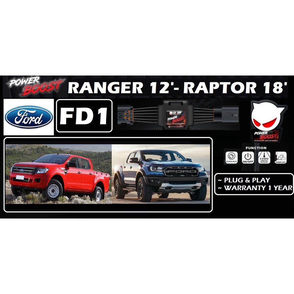 ECUSHOP Power Boost Throttle Controller Ford Ranger T6 Raptor FD1 Pedal ...