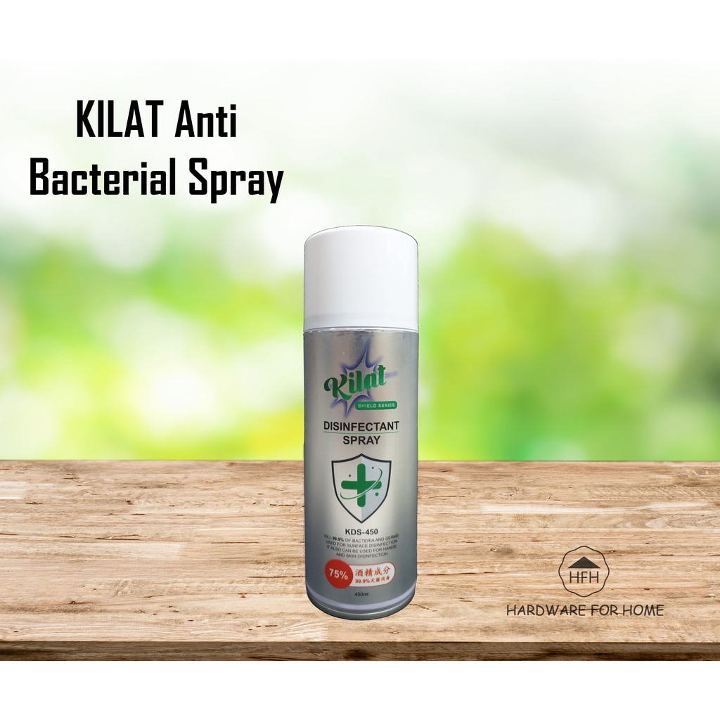 KILAT Antibacterial Sanitizer Spray / Disinfectant Spray - 450ml (75% ...