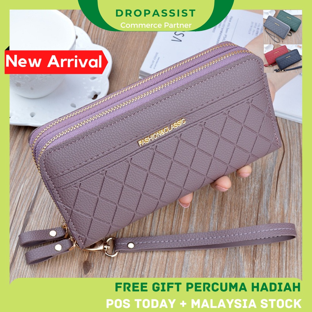 DROPASSIST 1268 Women Long Purse Zip Wallet Phone Pouch Wanita Beg Duit ...