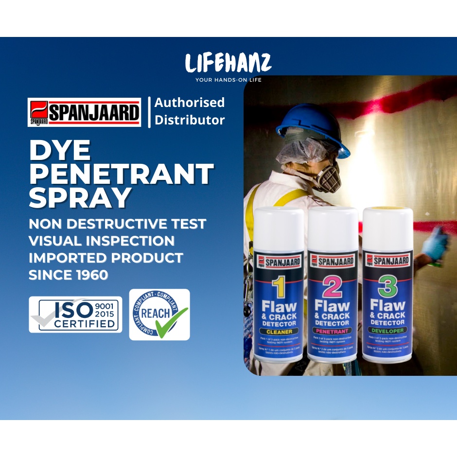 Dye Penetrant Spray 1-2-3 Test Kit (350ml/300ml/350ml) - Spanjaard ...