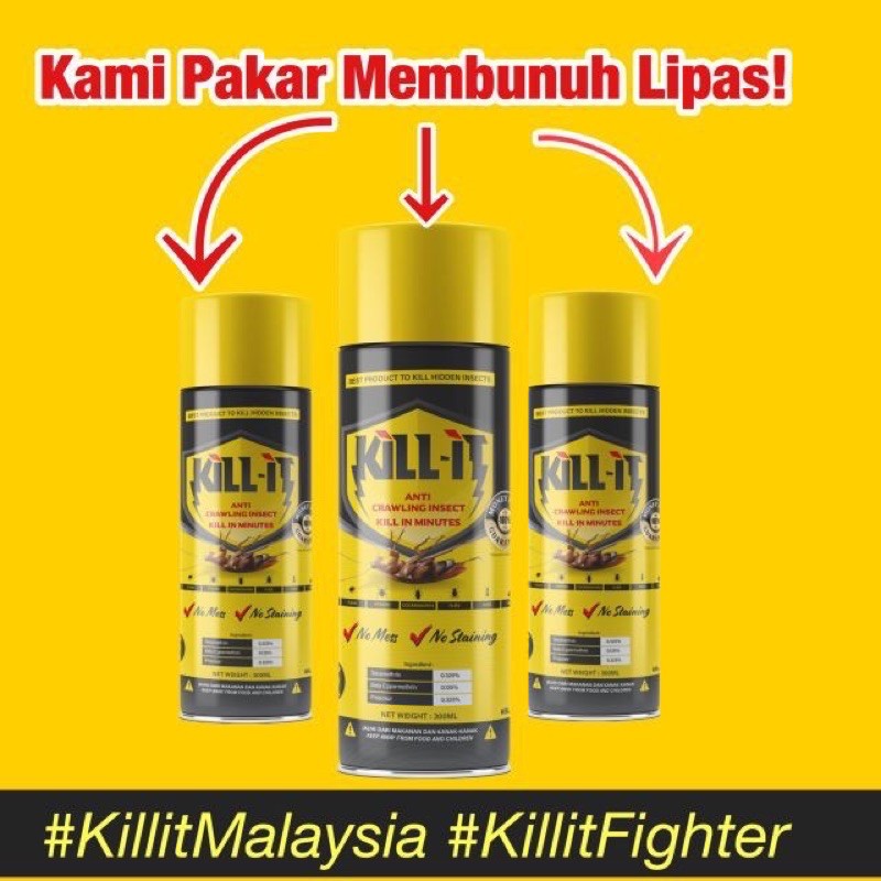 Kill-It Spray Bunuh Lipas Dan Serangga Dalam kereta (Expired 10/01/2022 ...