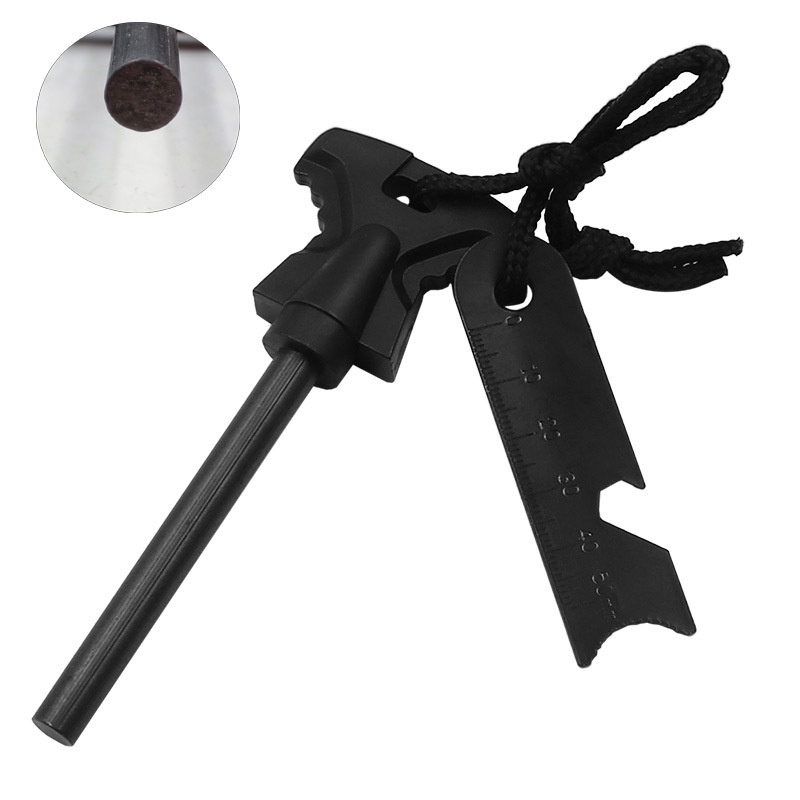 MKR Outdoor Magnesium Fire Starter Ferro Rod Flint Stone with Ruler ...