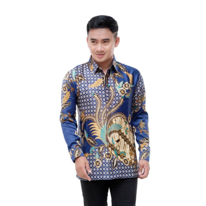KEMEJA Men's BATIK Shirt Long Sleeve SILKY Silk PREMIUM FASHION ...