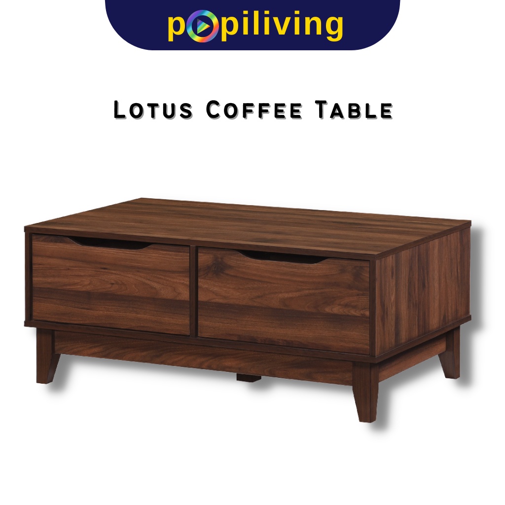 LOTUS Wood Coffee Table Modern Side Table Living Room Table Meja Coffee ...