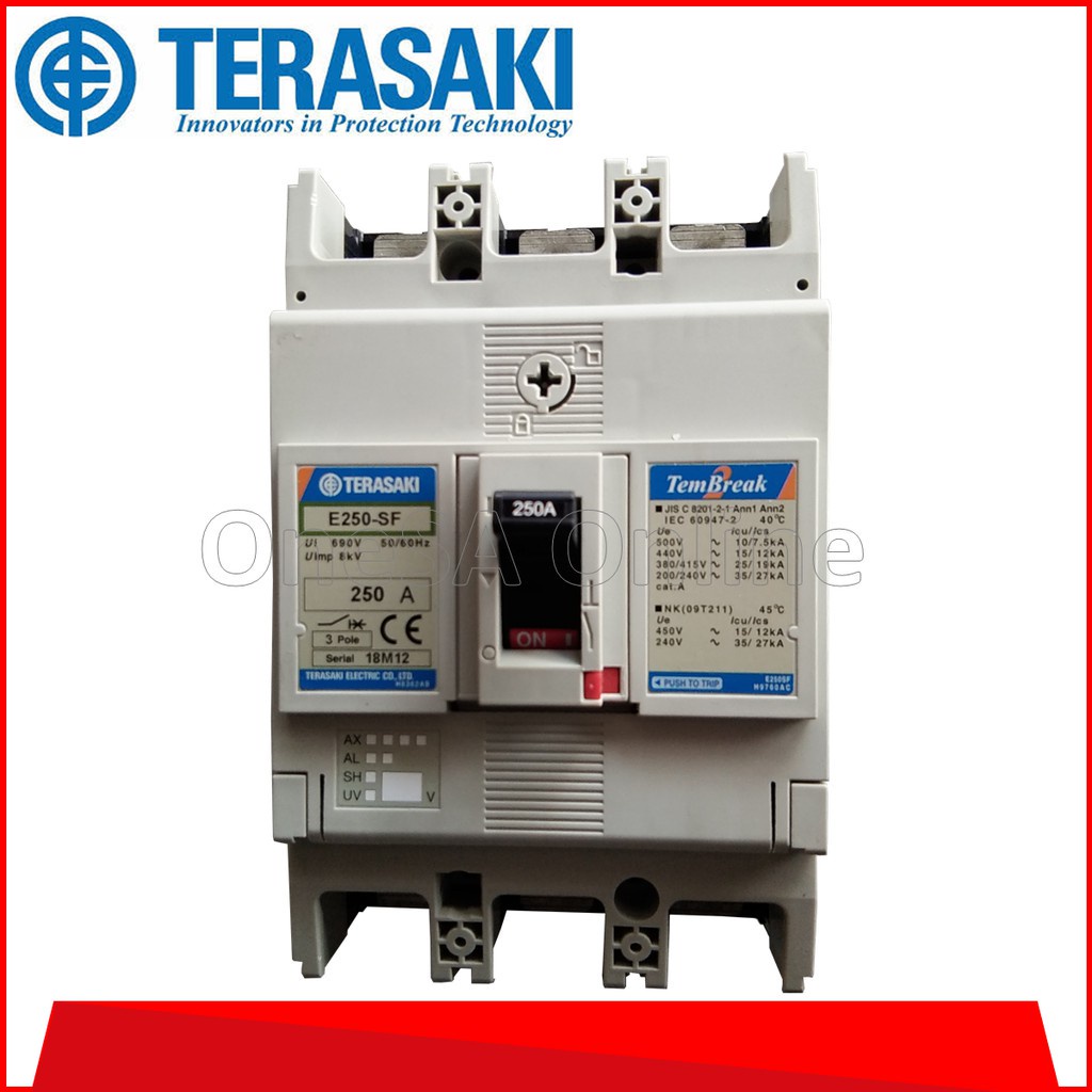 TERASAKI MCCB,3P 25KA 125A/150A/175A/200A/225A/250A,(E250SF-3P) | Shopee Malaysia