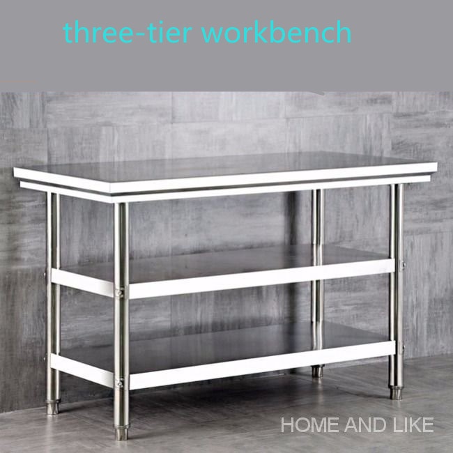 Thickened Stainless Steel Workbench Console Three-Layer Packing Table ...