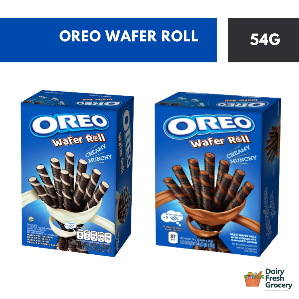 Oreo Wafer Roll (3pack x 18g) - 54g (Flavor: Chocolate / Vanilla ...