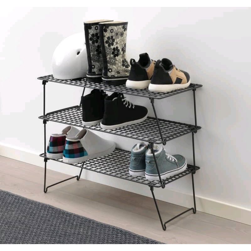 GREJIG Stackable Metal Shoe Rack/Rak Kasut Besi Berlipat | Shopee Malaysia