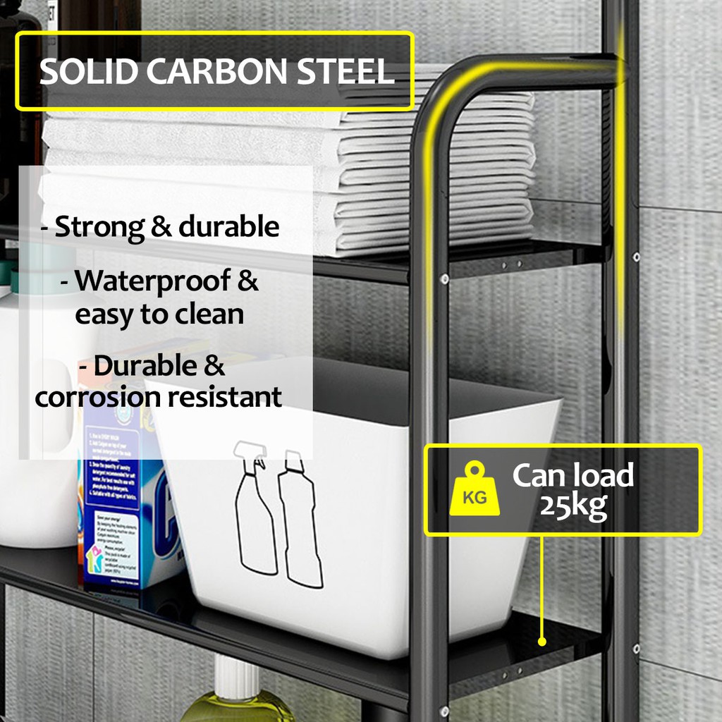 Bathroom and Washing Machine Rack / 3 Tier Bathroom Organizer Toilet ...