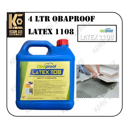 4 LITRE OBAPROOF LATEX 1108/ WATER RESISTANT BONDING / GUM SUSU SIMEN ...
