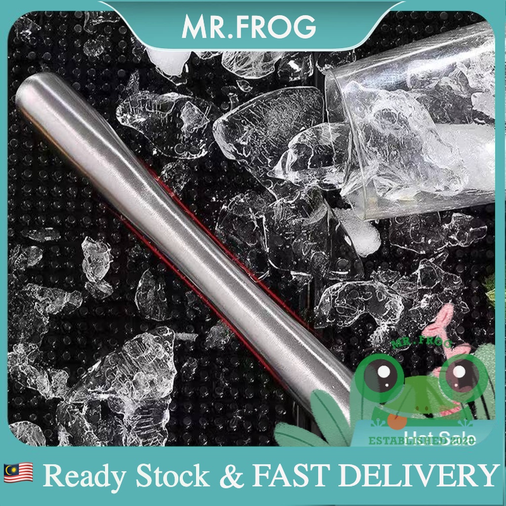 🇲🇾🐸22.5CM Steel Ice Crushers Stick Cocktail Muddler Icebreaker Stick ...