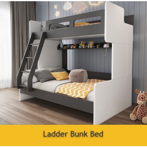 EKSENSE Nordic Double Decker Bunk Bed Frame Pull Out Bed Drawer Cabinet ...