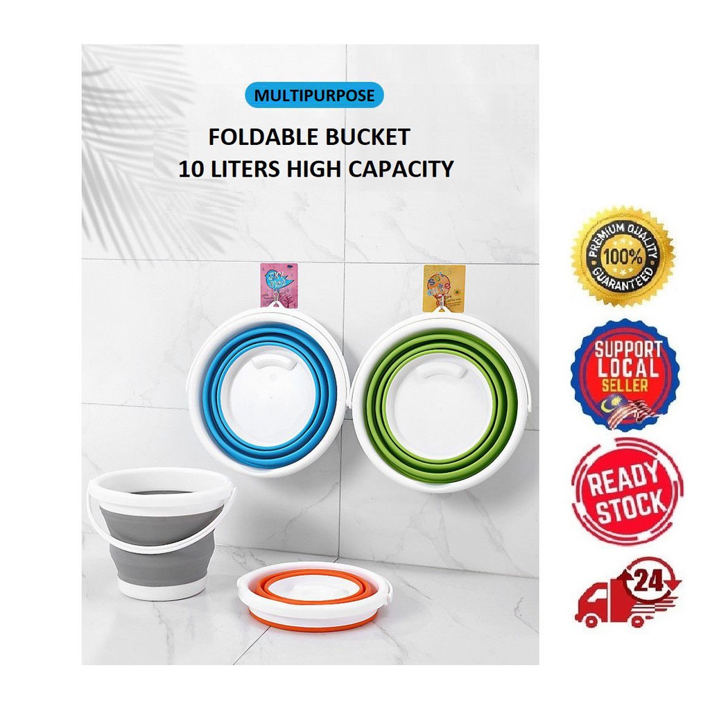 🇲🇾 Baldi Lipat Foldable Bucket Laundry Pail Folding Pail Car Washing ...