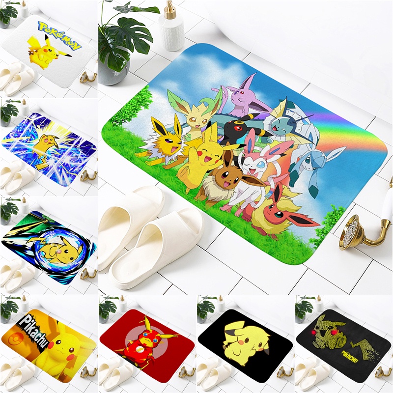 Pikachu Door Mat Slip-resistant Rugs Pad Bathroom Shower Bath Non-slip ...