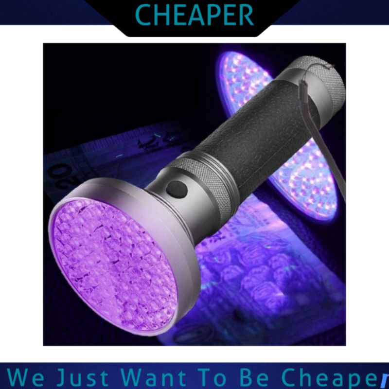 100 LED Strong UV UltraViolet Blacklight Flashlight Lampu Torch ...