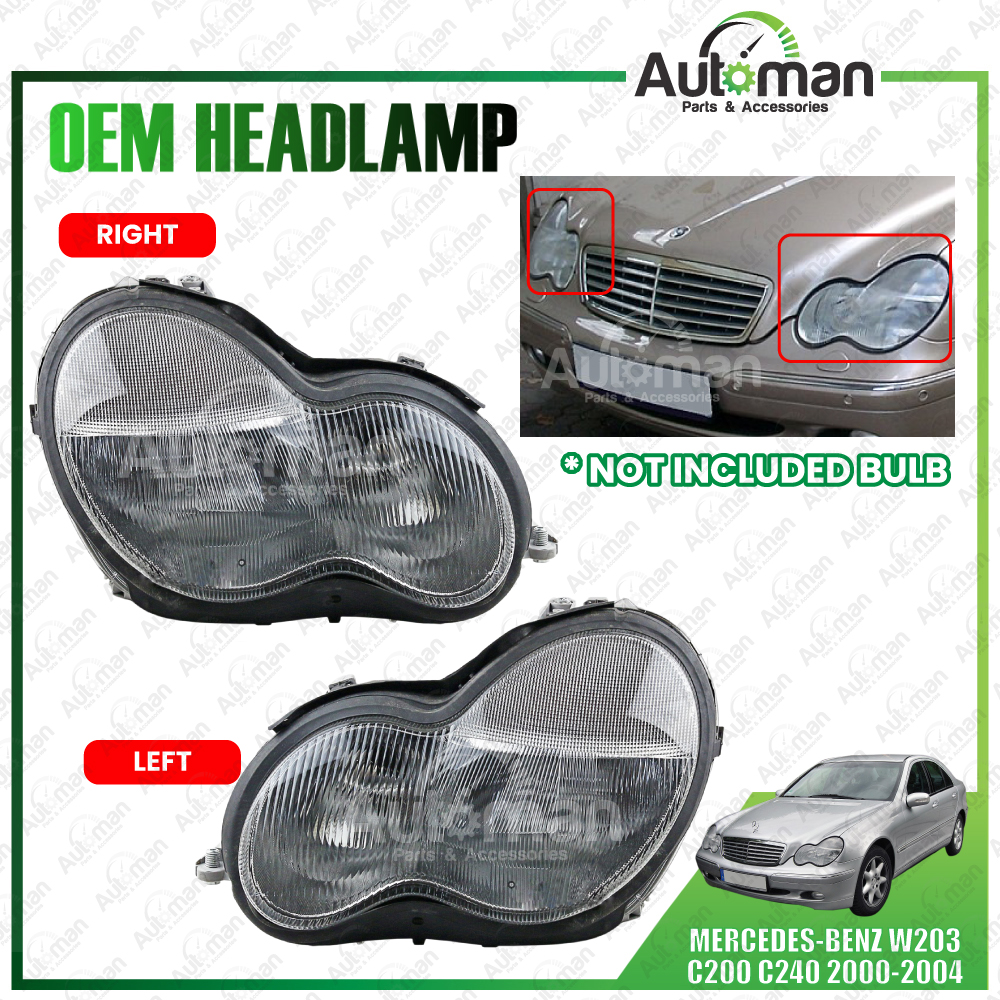 Mercedes Benz W203 C200 C240 2000 - 2004 Front Headlamp Head Lamp Light ...