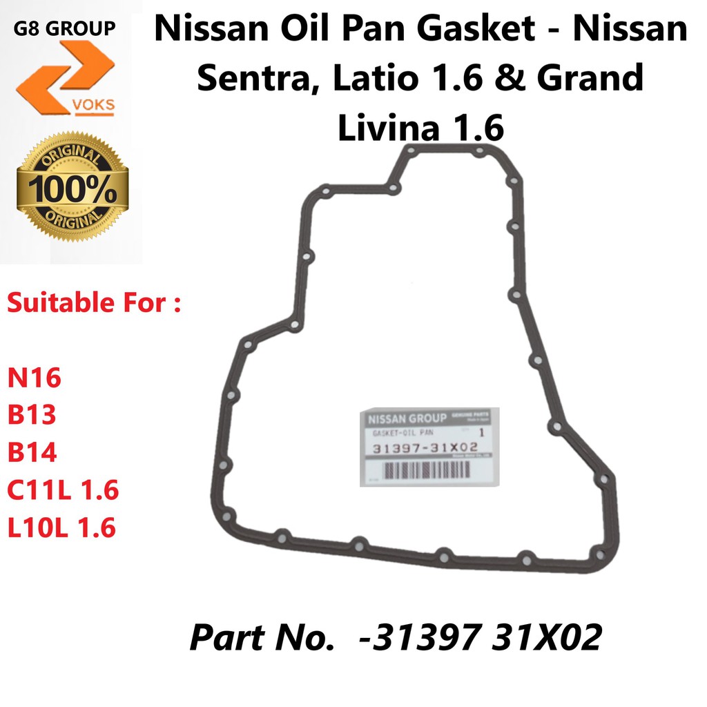 Nissan Oil Pan Gasket - Nissan Sentra, Latio & Grand Livina ( 31397 ...