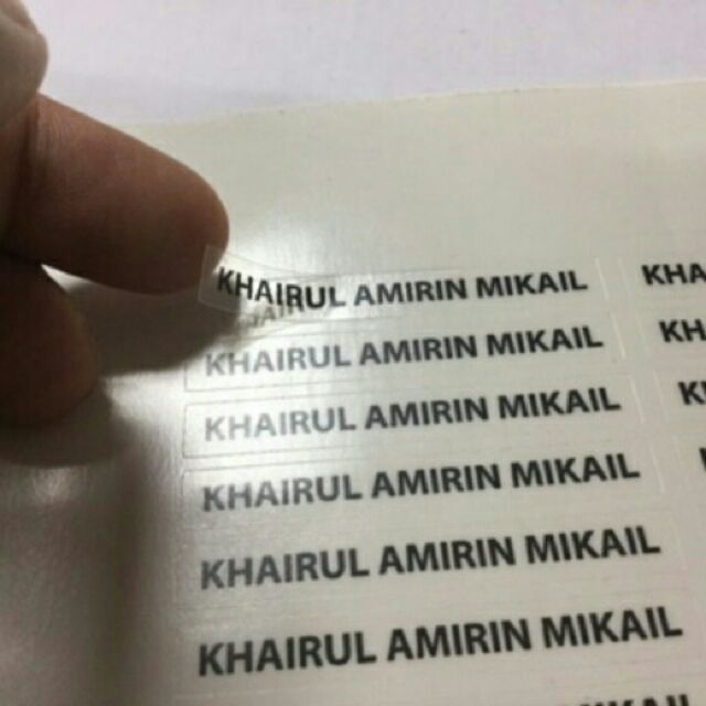 60pcs++ Sticker Nama Transparent Barang Sekolah Anak | Shopee Malaysia