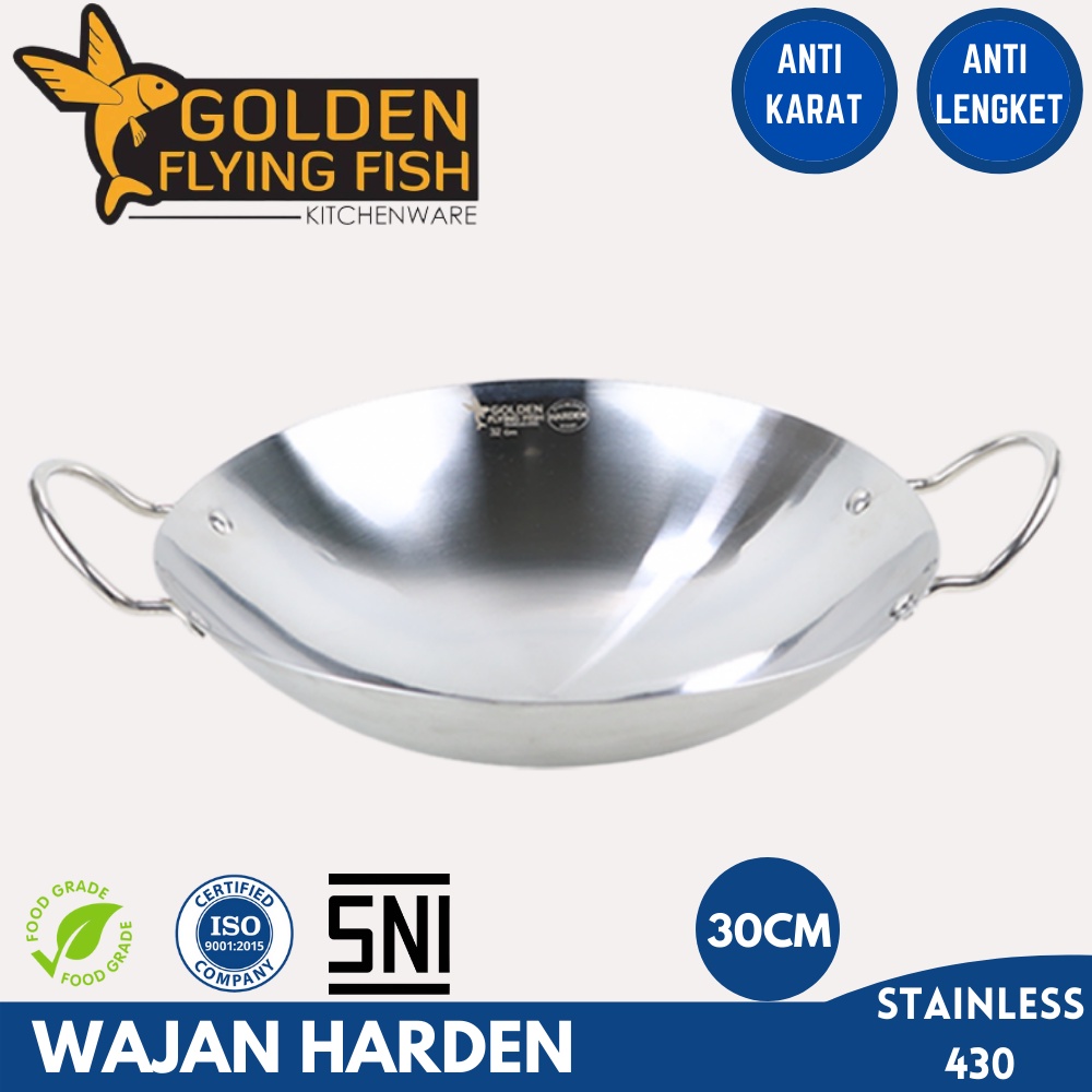 Non-stick Golden Flying Fish Harden Stainless Steel Frying Pan / 30 CM ...