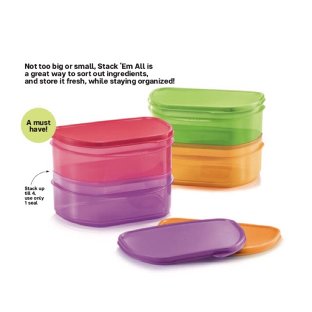 Tupperware Stack ‘Em All 650ml(1) Half Fridge Stackable Container Space ...