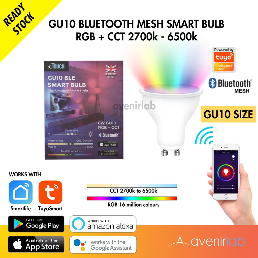 reTouch GU10 RGB+CCT ZIGBEE Smart Bulb works with Tuya Smart Life ...