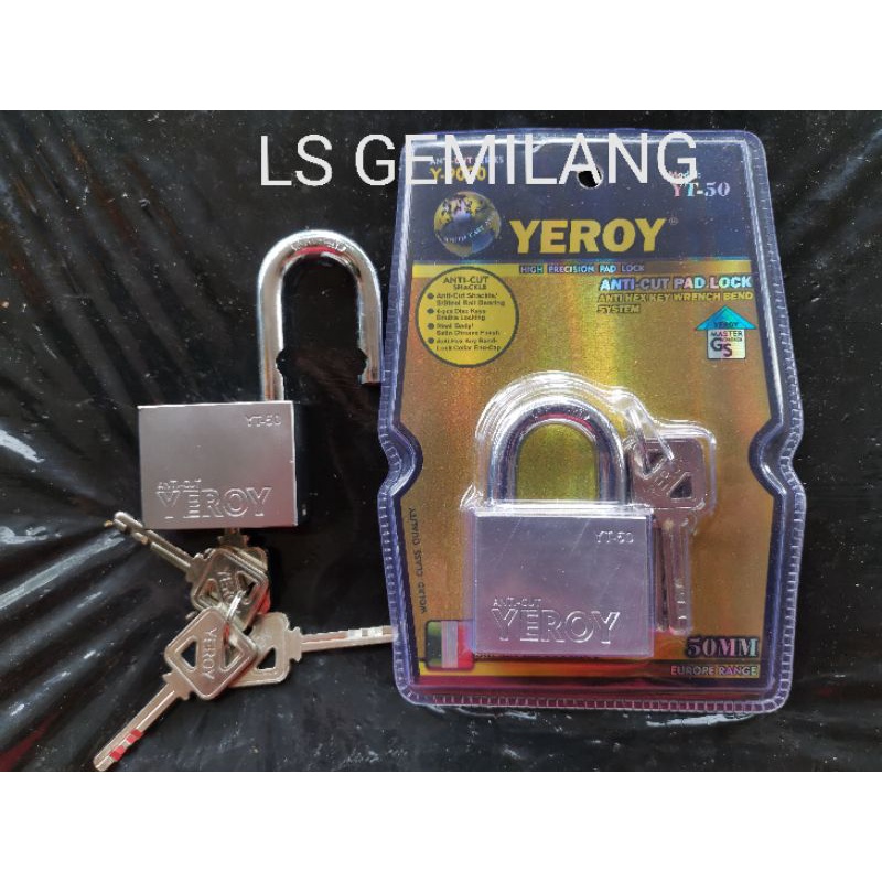 Yeroy Y-9000 Anti-Cut Padlock 50MM PREMIUM PADLOCK DOORLOCK PAD LOCK ...