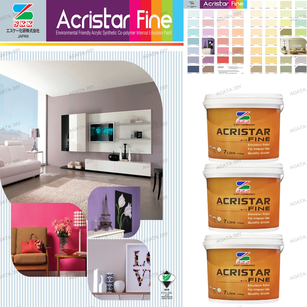 SKK ACRISTAR FINE 7L EMULSION INTERIOR WALL PAINT COLOR **OPTION 1/3 ...
