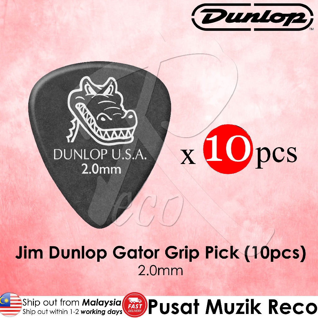 Jim Dunlop Gator Grip Guitar Pick 2.0mm / 1.5mm / 1.14mm / 0.96mm / 0.71mm / 0.58mm (10pcs ...