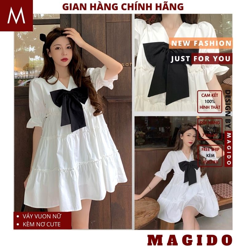 Women's Babydoll Dress Spread Sleeve Dress With Bow Neck Super Cute ...