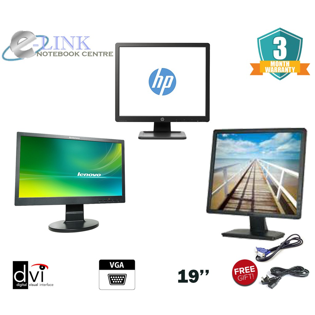 ( GRADE A ) 19 INCH WIDE OR SQUARE LCD-LED SCREEN MONITOR BY BRAND AND ...