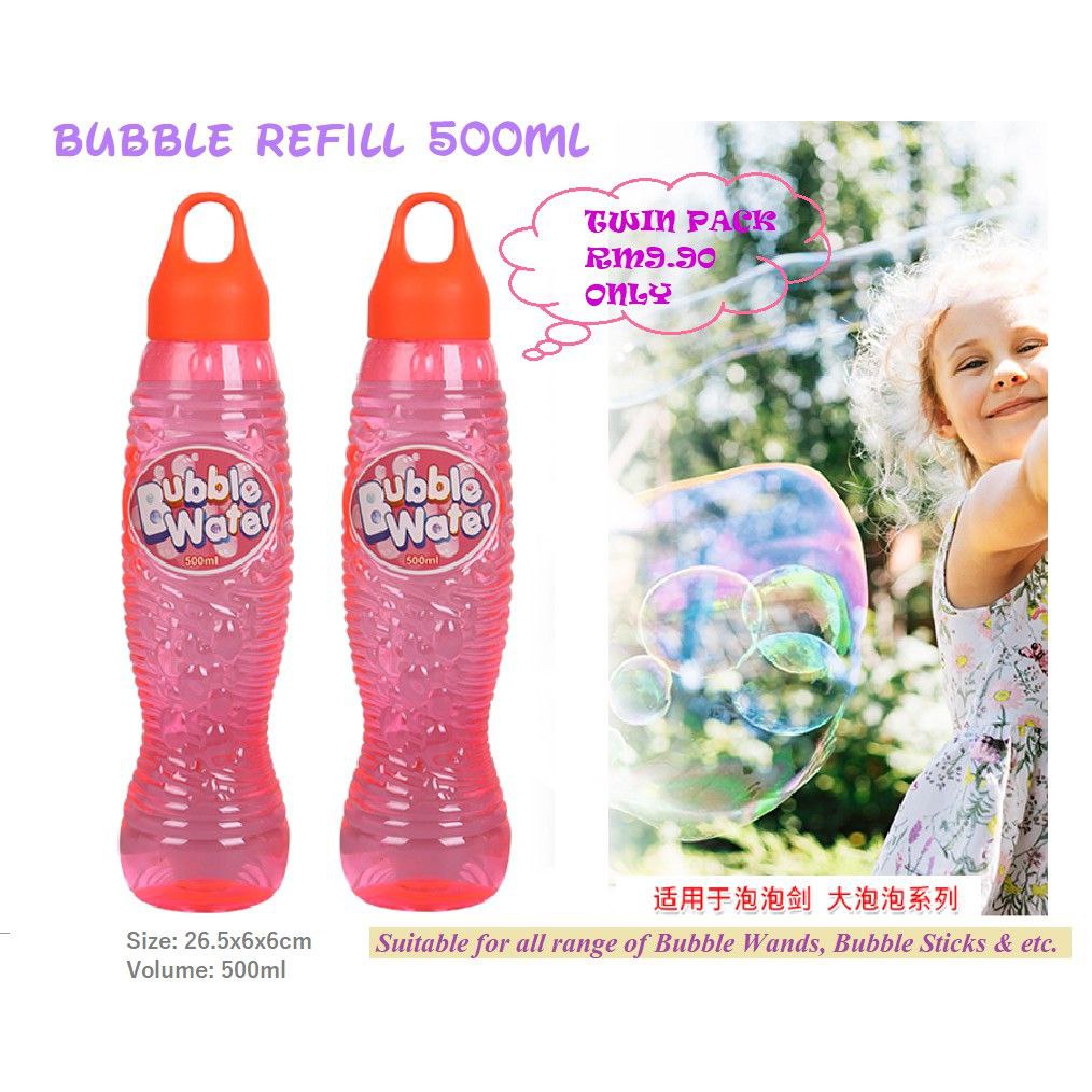 1 Litre Bubble Refill Liquid Bubble Solution 1000ml Air Sabun Bubble Stick Ready To Use | Shopee ...
