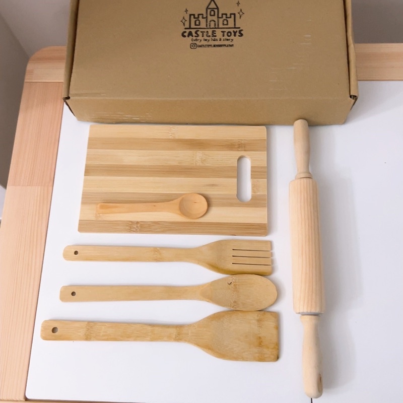 Ready Stock - Montessori Sensory Wooden Cooking Tools Pretend Play ...