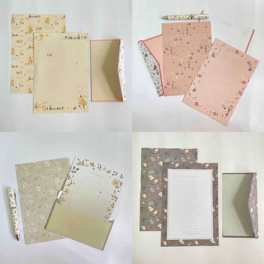Letter Writing Set from Korea – 2pcs A5 Deco Paper & 1pc Envelope ...