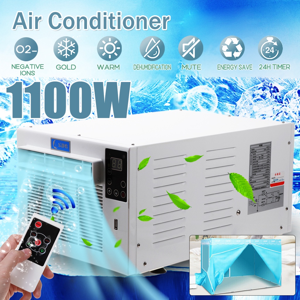 1100W Cold/Heat Dual Portable Air Conditioner Use 24-hour Timer 2 Gear ...