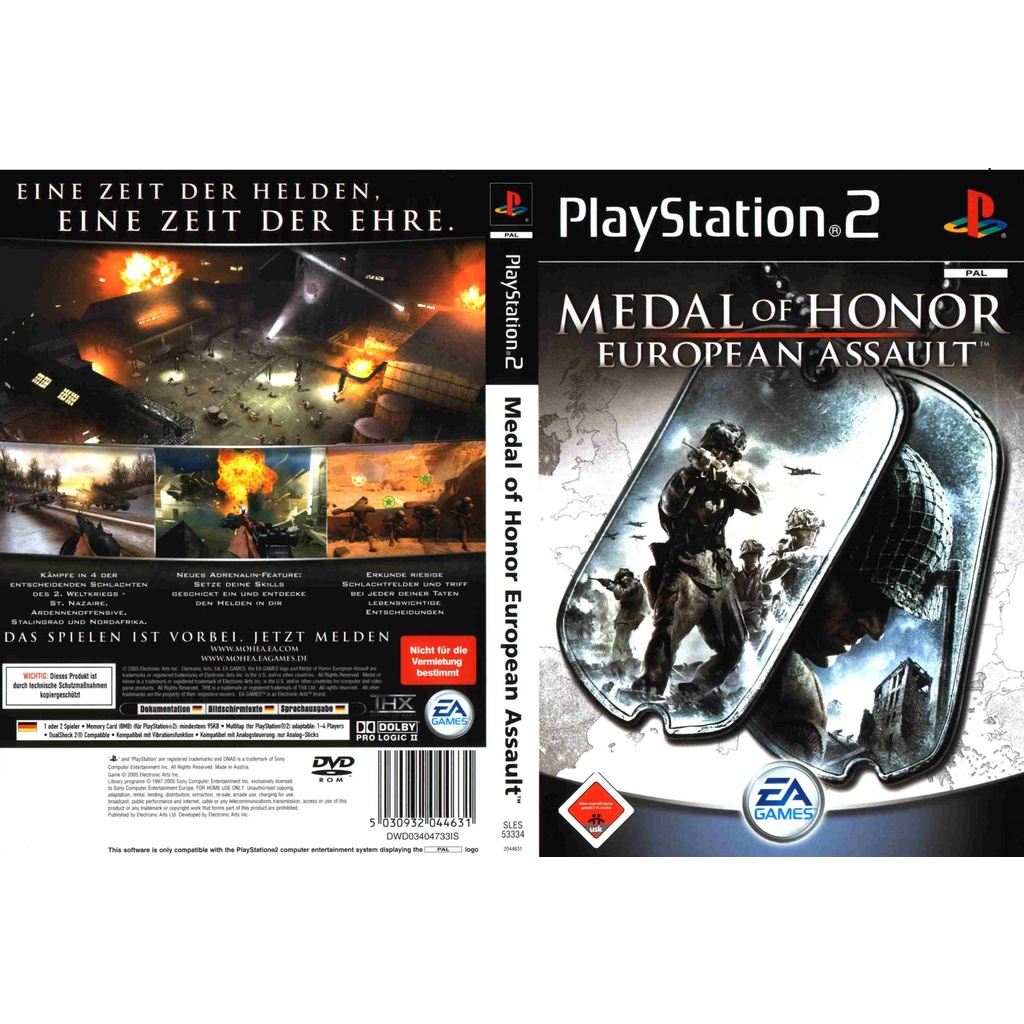 🔥PS2 CD DVD Games🔥 Medal of honor- European assault (Dvd Game) | Shopee ...