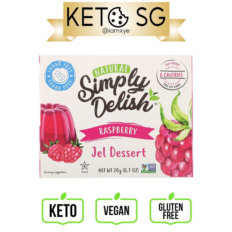 Simply Delish Natural Jel Dessert Raspberry (20 g) Keto Jelly Jello ...