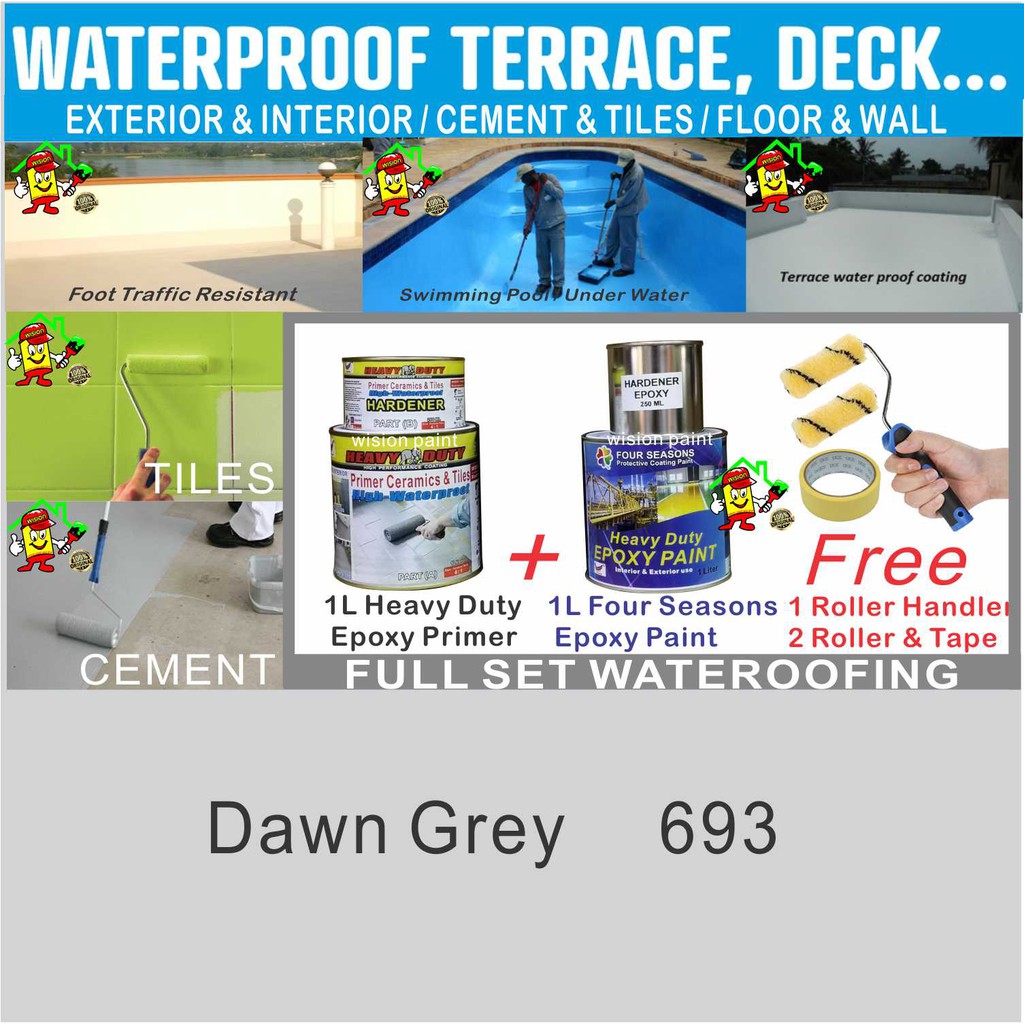 693 DAWN GREY ( full set 1L waterproof primer / 1L epoxy & tools ...