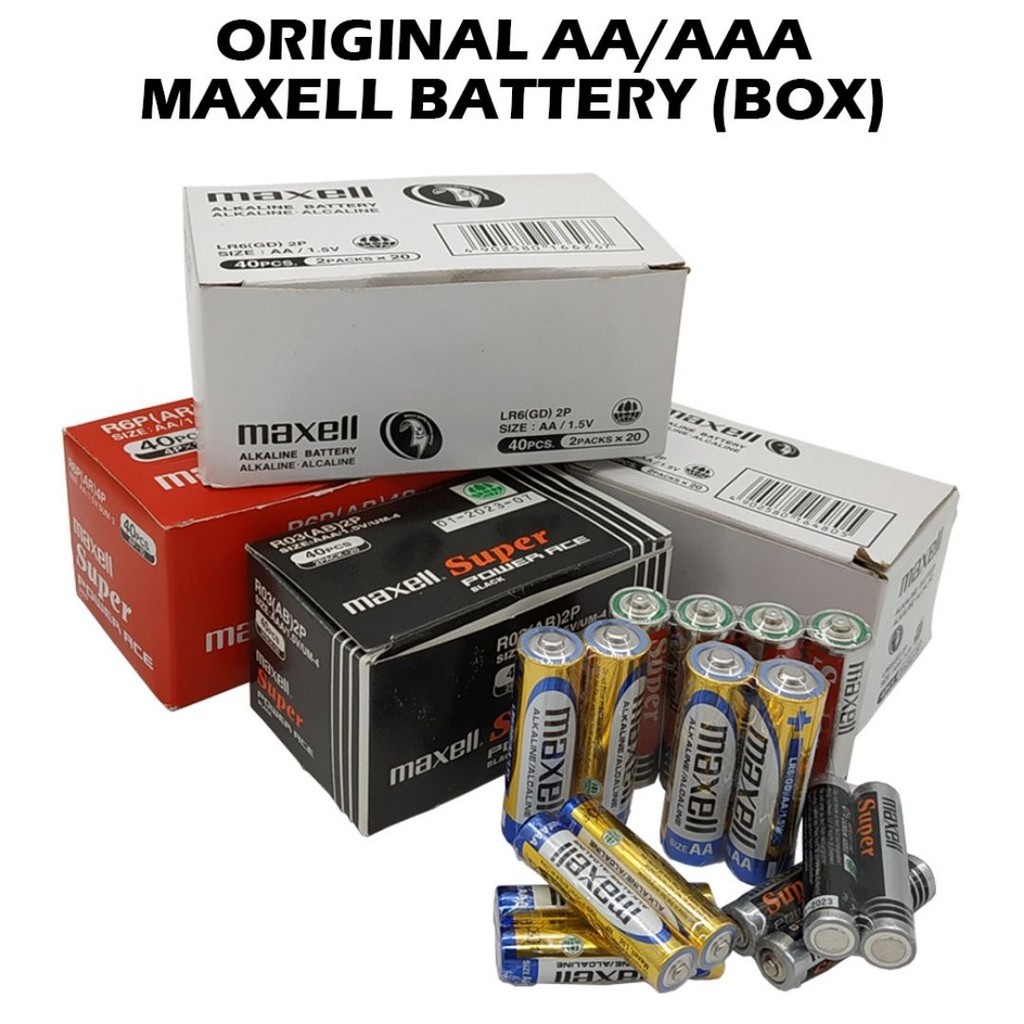 Maxell Super Power Ace AA / AAA (1Box - 40Pcs) Battery & Maxell ...