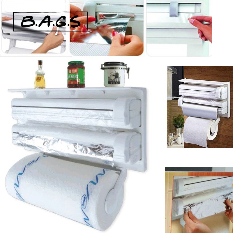 TheBags 3-In-1 Multipurpose Use Kitchen Triple Paper Roll Dispenser ...