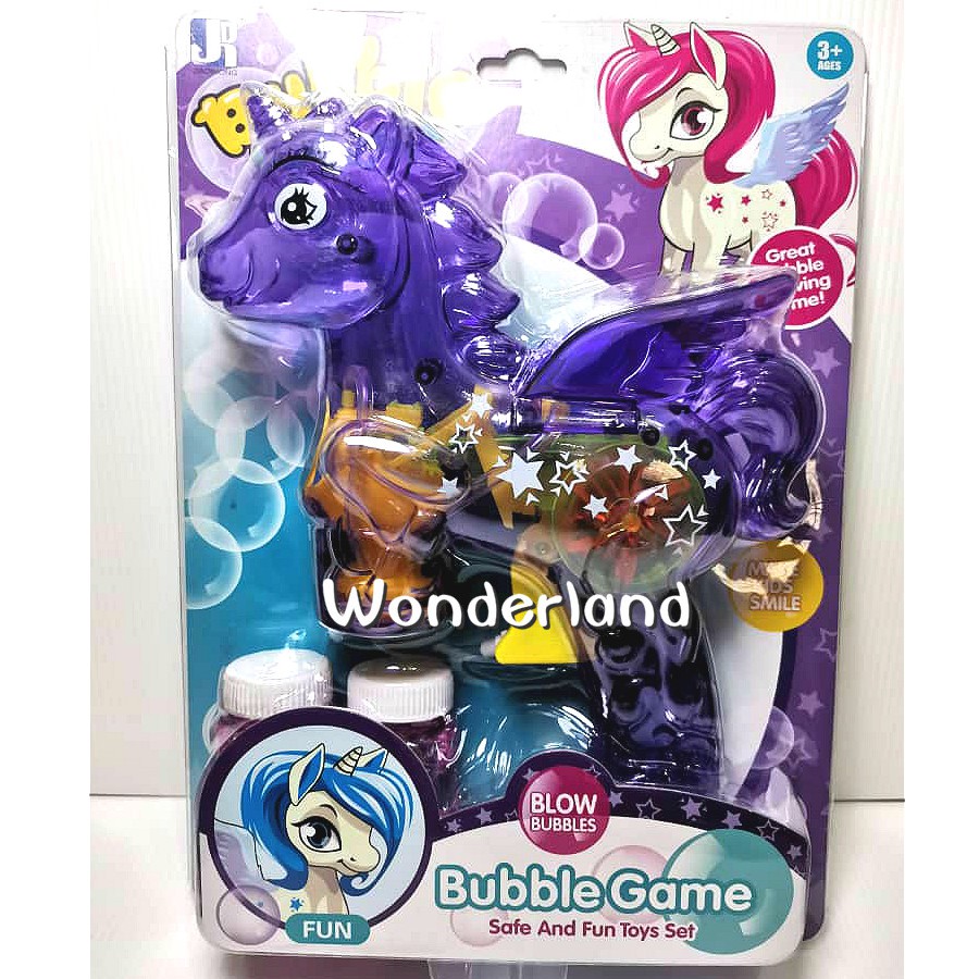 Little Pony Bubble Gun with Light function (2 Refill pack Bubble liquid ...