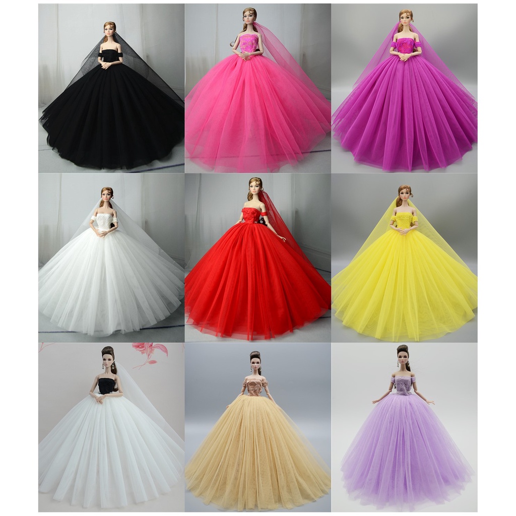 BJD Doll 1/6 Accessories princess Wedding dress diy 28cm clothes girl ...